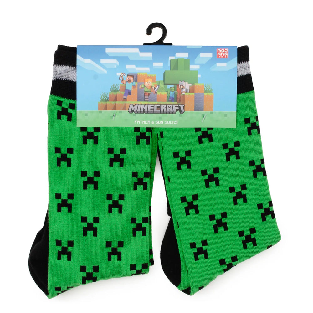 Minecraft Creeper Green Father/Son Sock Set | Official Minecraft Shop