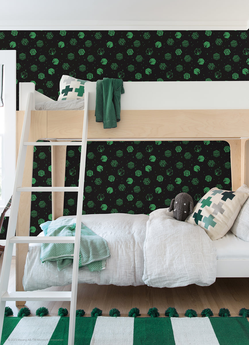 Minecraft Black Blocks Peel & Stick Wallpaper | Official Minecraft Shop