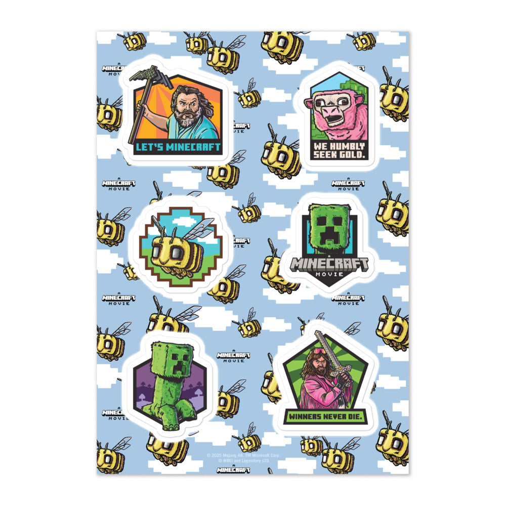 A Minecraft Movie Badges Sticker Sheet | Official Minecraft Shop