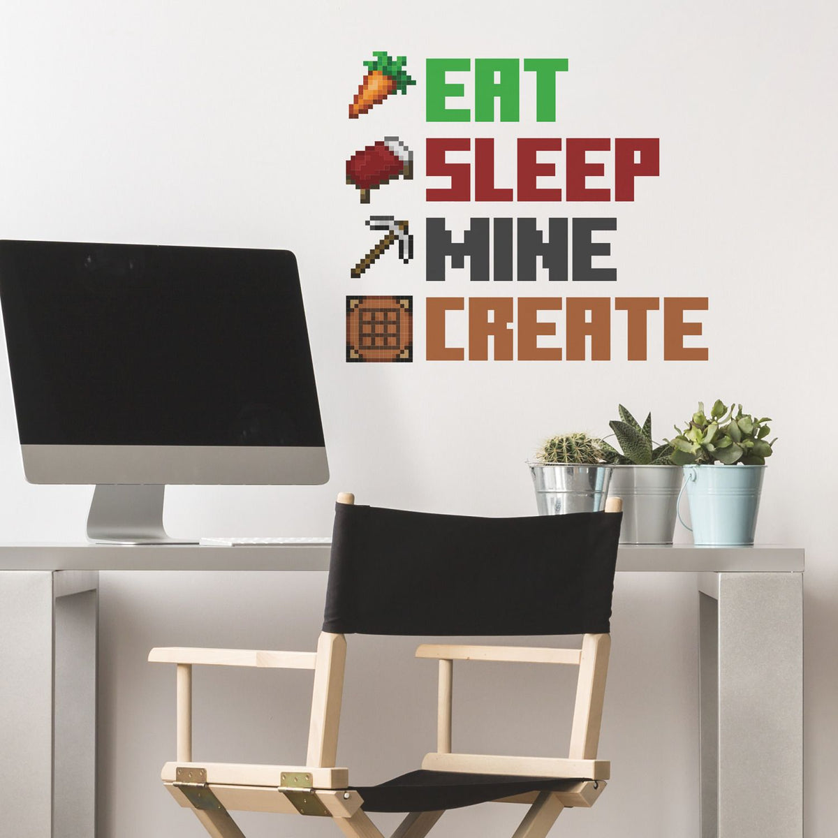 Minecraft Eat Sleep Mine Create Wall Decals | Official Minecraft Shop