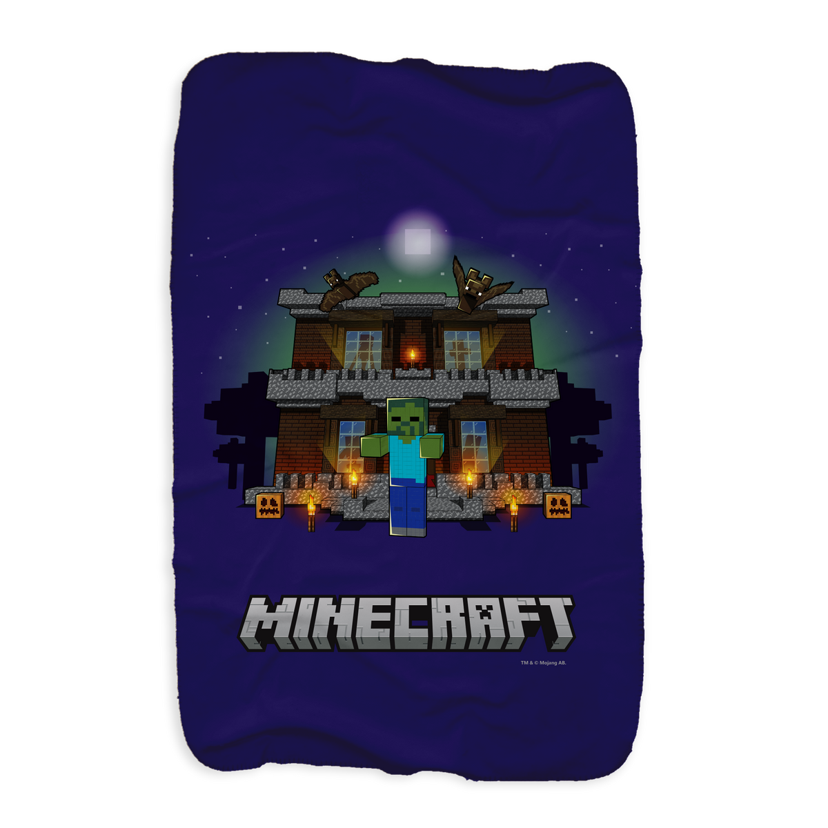 Minecraft Zombie Spooky Mansion Sherpa Blanket | Official Minecraft Shop