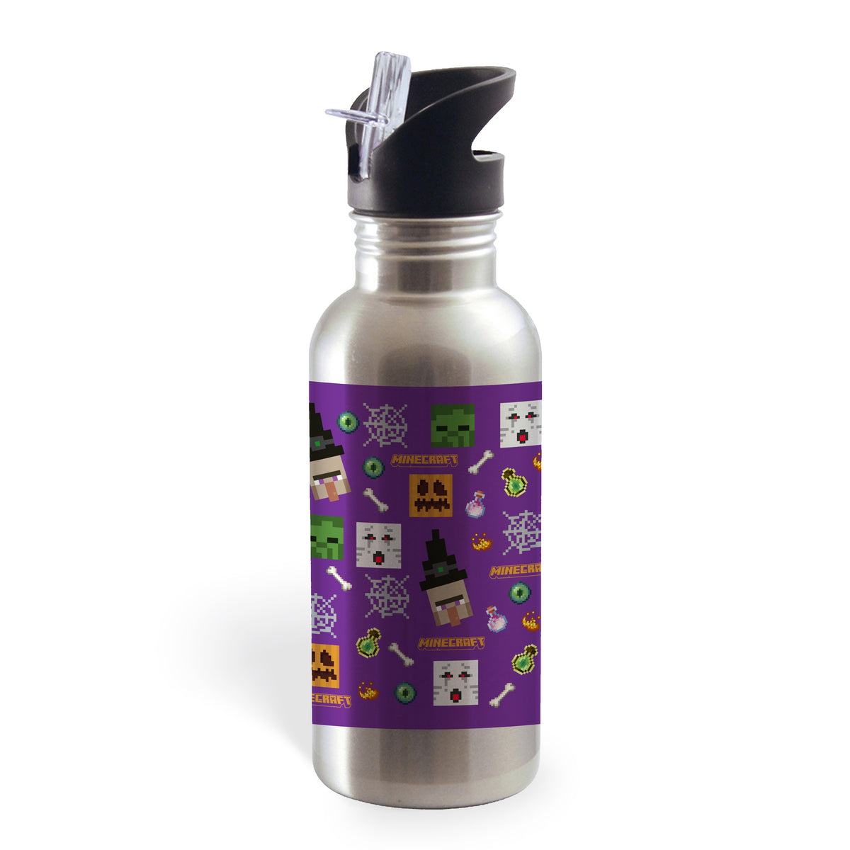 Minecraft Mob Mash Pattern Screw Top Water Bottle | Official Minecraft Shop