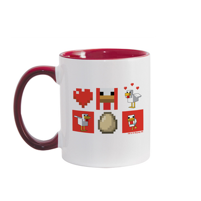 Minecraft Red Chicken Family Two-Tone Mug | Official Minecraft Shop