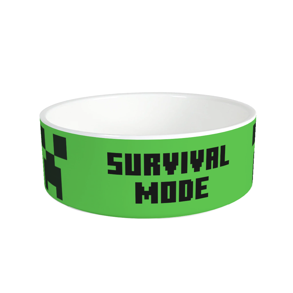 Minecraft Creeper Survival Mode Personalized Pet Bowl | Official ...