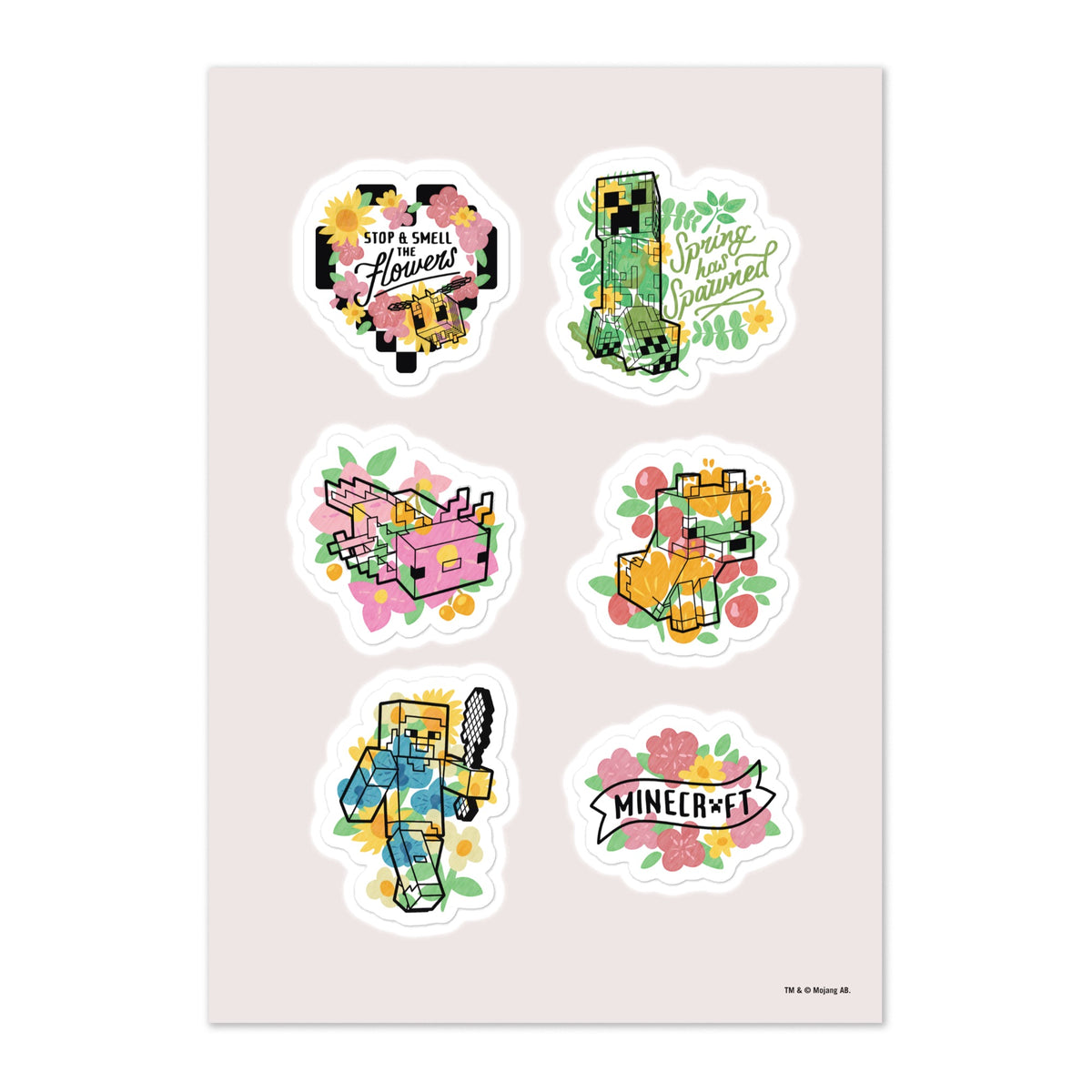 Minecraft Spring Adventure Sticker Sheet | Official Minecraft Shop