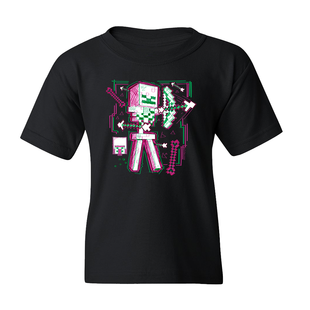 Minecraft Tee Shirt Garcon T-shirt Gris De Minecraft Skelly Rêves ...