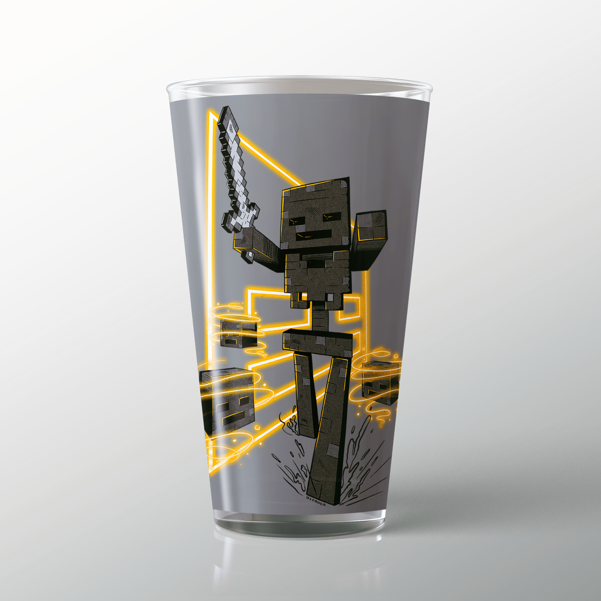 Forced Perspective LOGO 17 oz Pint Glass | Official Minecraft Shop