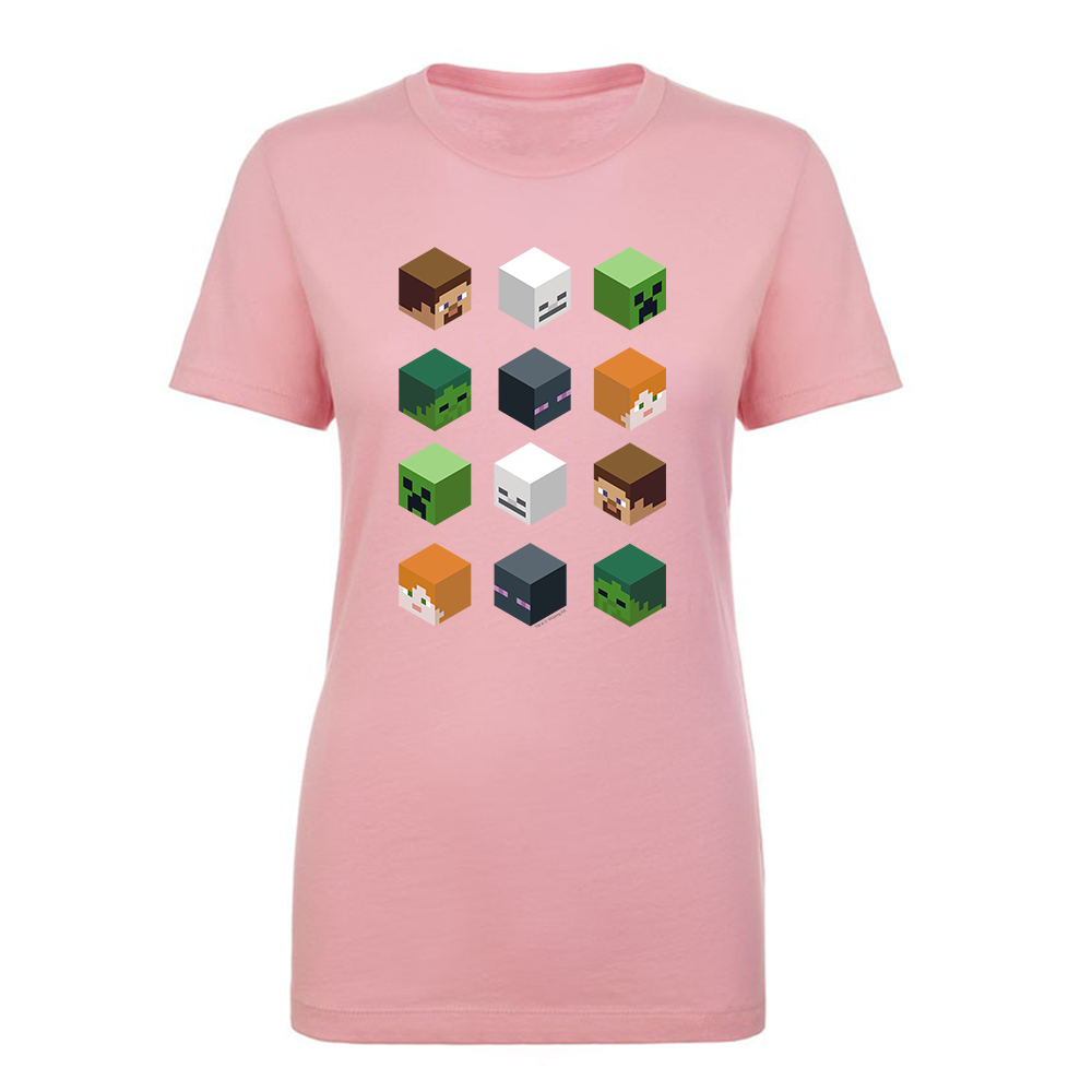 Minecraft Character Blocks Women's Short Sleeve T-Shirt | Official ...