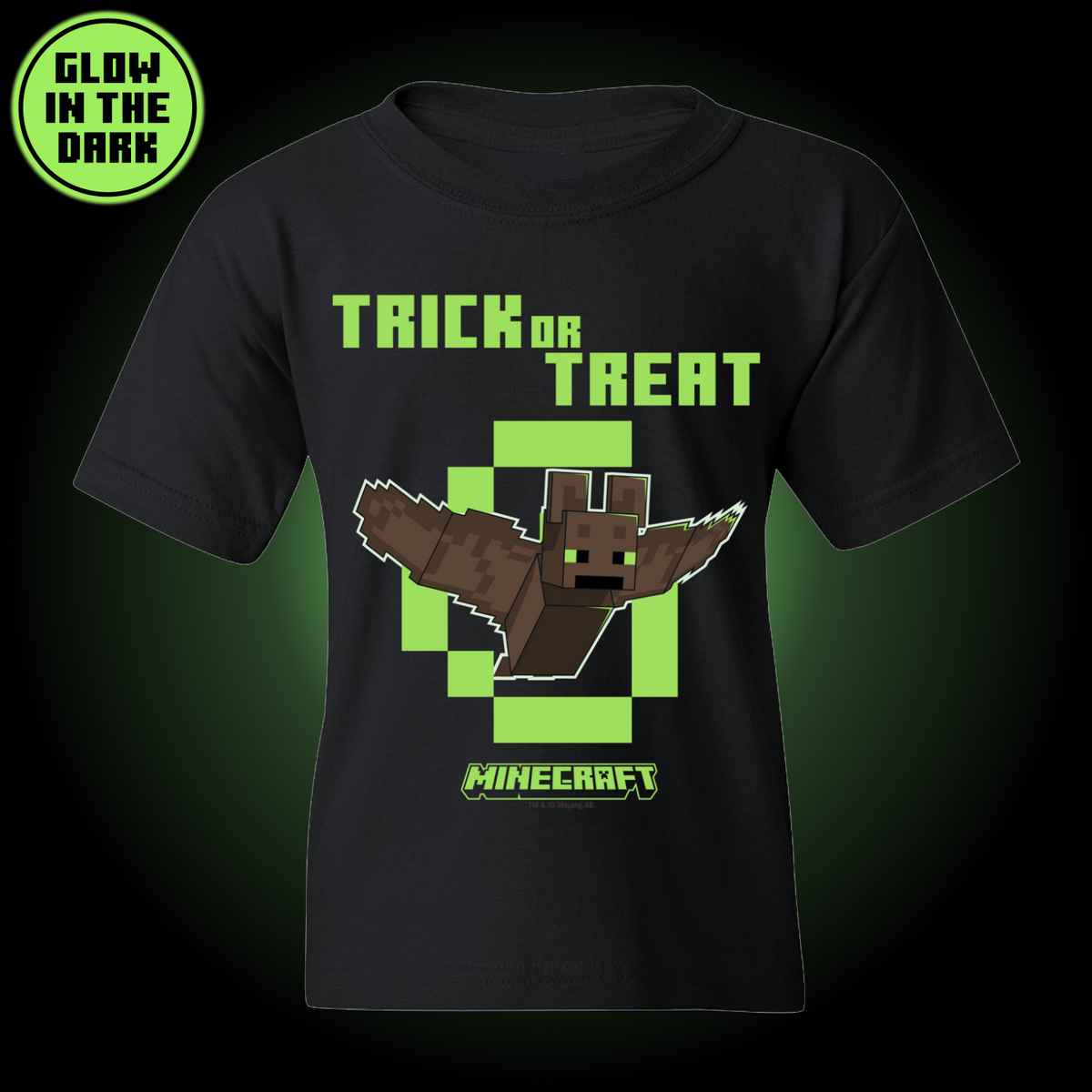 Minecraft Bat Trick or Treat Glow in the Dark Kids T-Shirt | Official ...